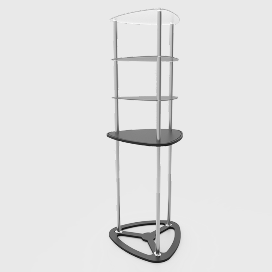 Triangular Counter Display with Triple Shelves – Backdropsource France